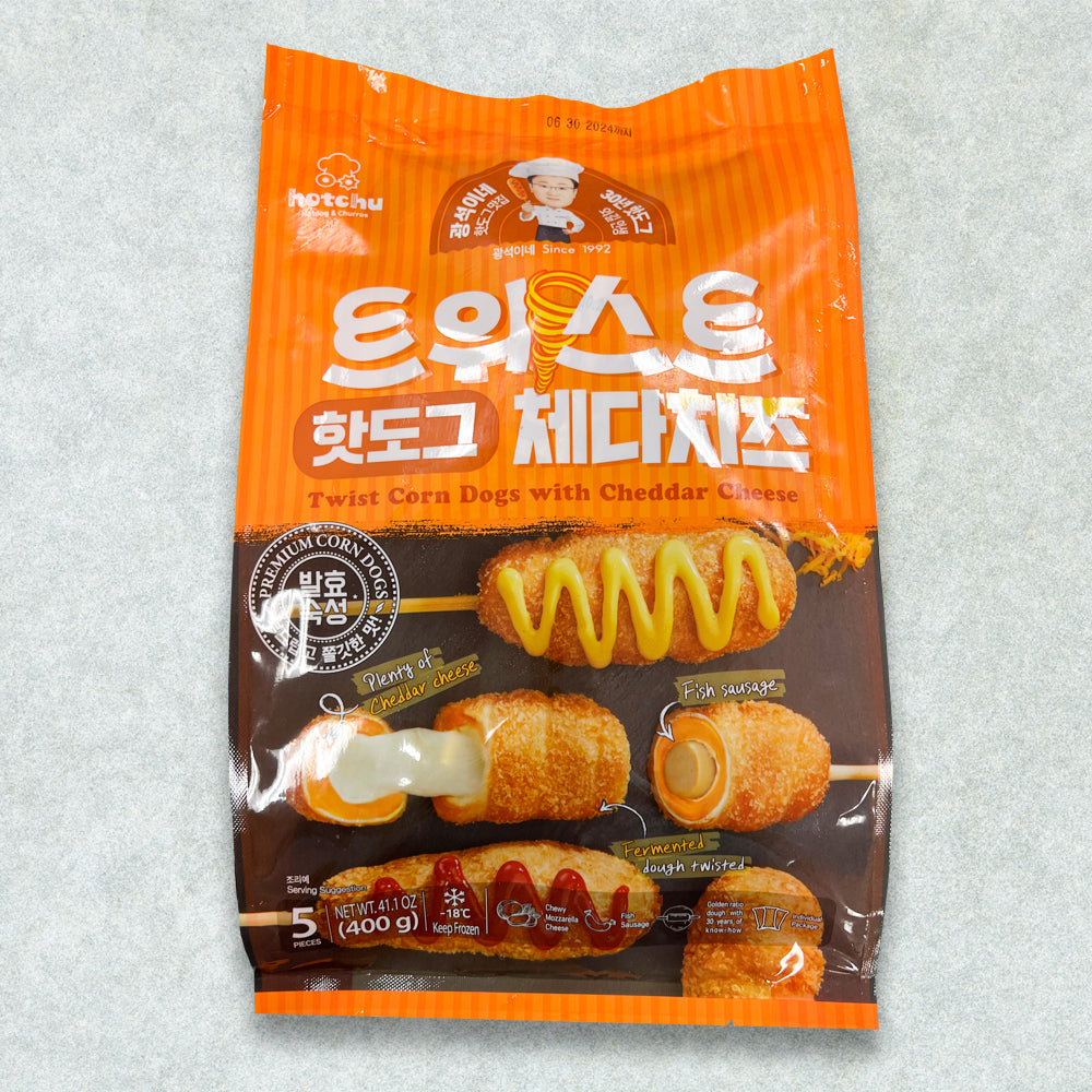 [MILLS EXPRESS] Twist Corn Dogs with Cheddar Cheese 80g X 5EA – Seoul Mills